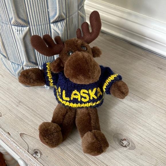 Toys | Alaska Moose Plush With Knit Sweater | Poshmark